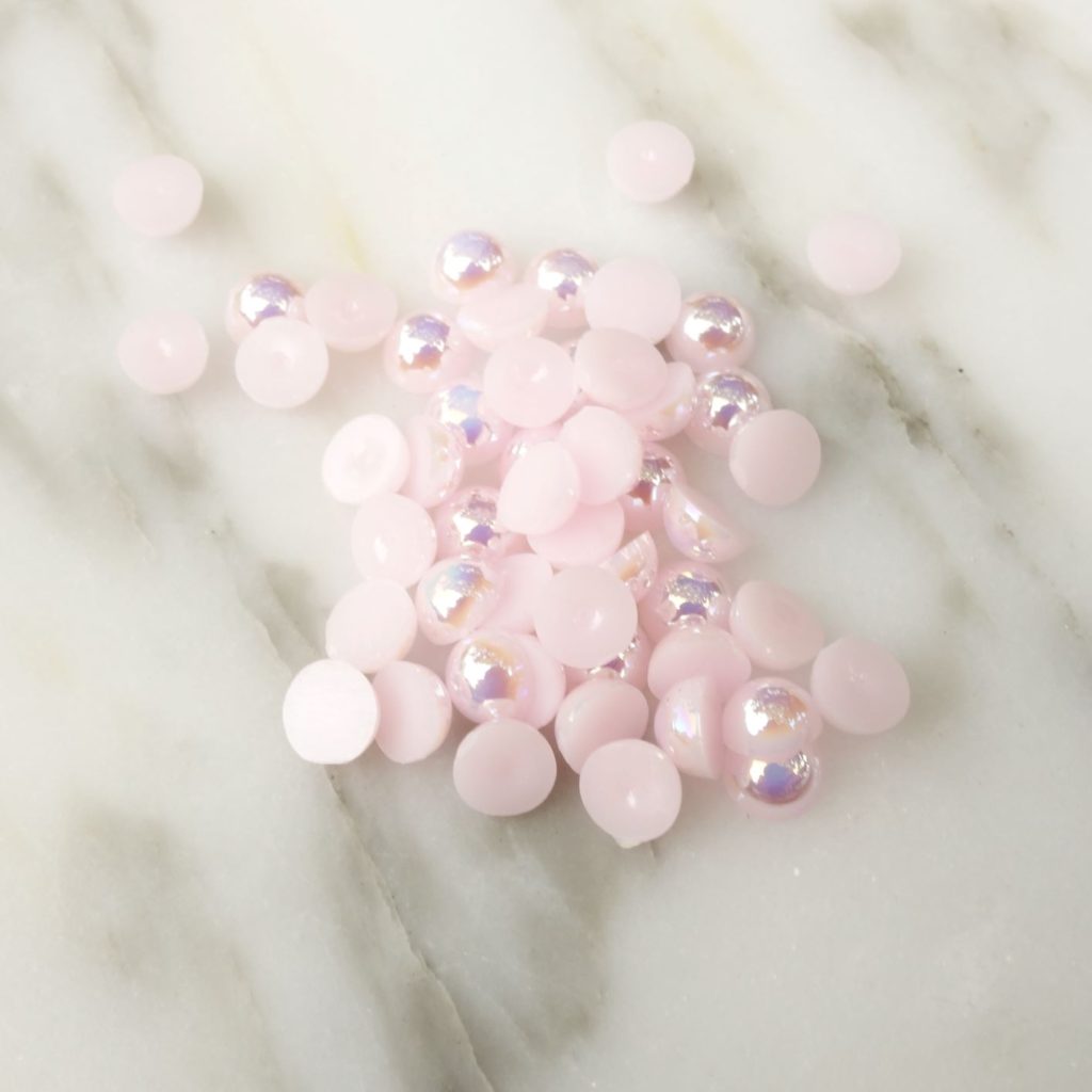 4mm Light Pink AB Pearl Round-50pcs - Happy Place Bling